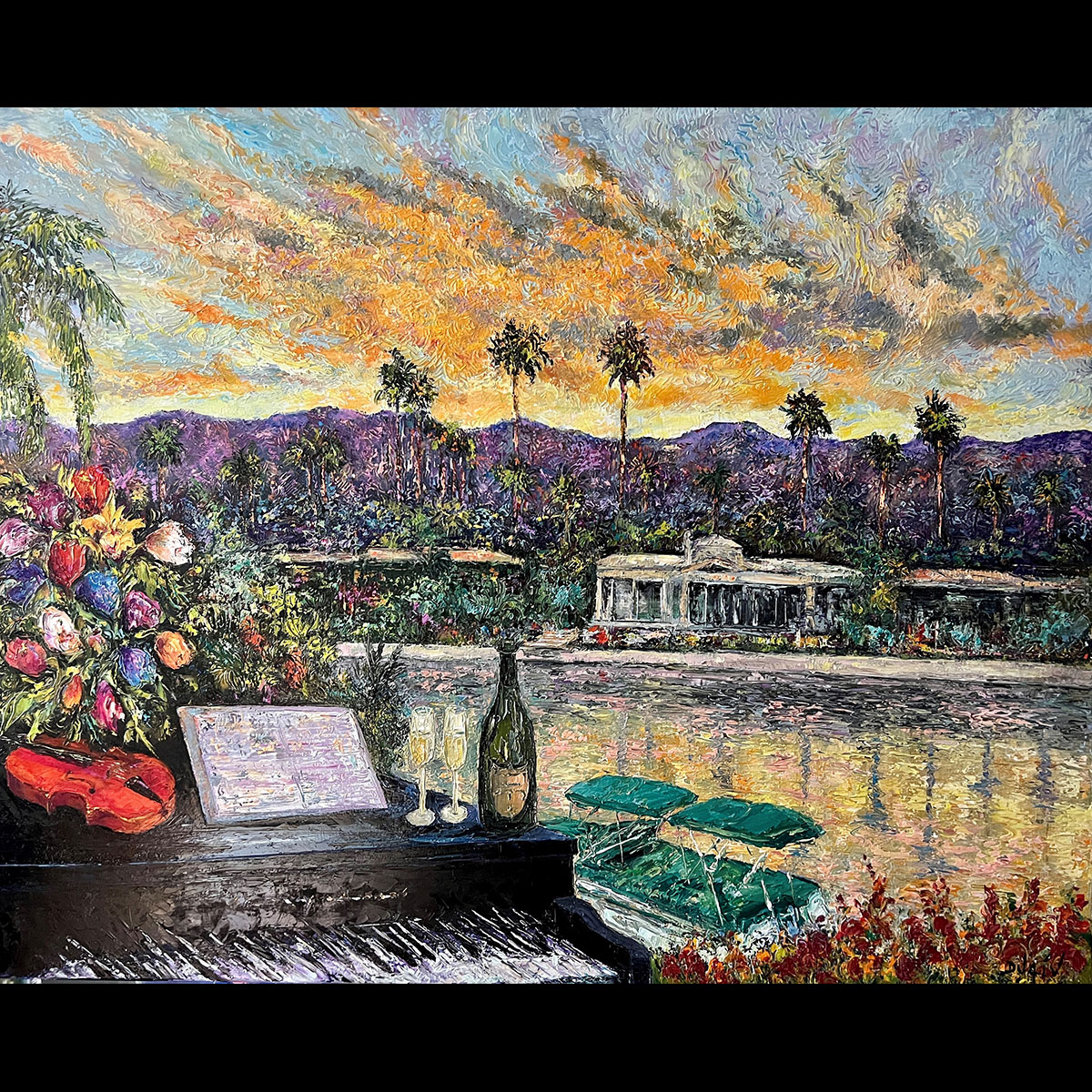 Musical Sunset Commission 51'' x 63'' - Duaiv